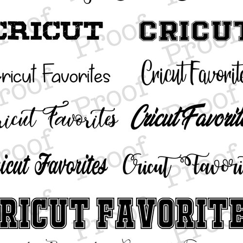 Cricut Favorite Font Collection Great for Use With Cricut - Etsy