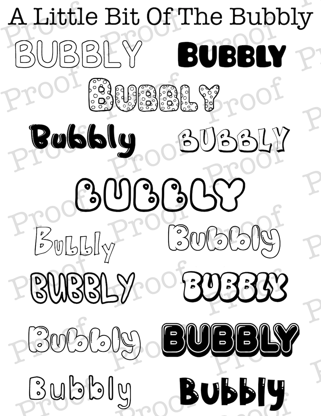 A Little Bit of the Bubbly Font Collection! Great for Use With Cricut ...