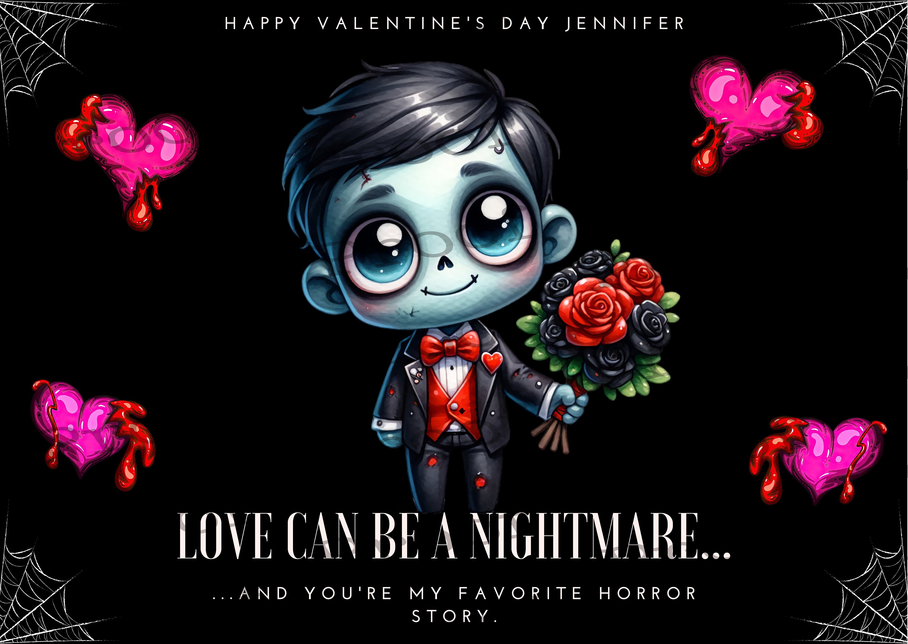 Zombie Love Valentine's Day Cards! Personalize via Canva! Easy to ...