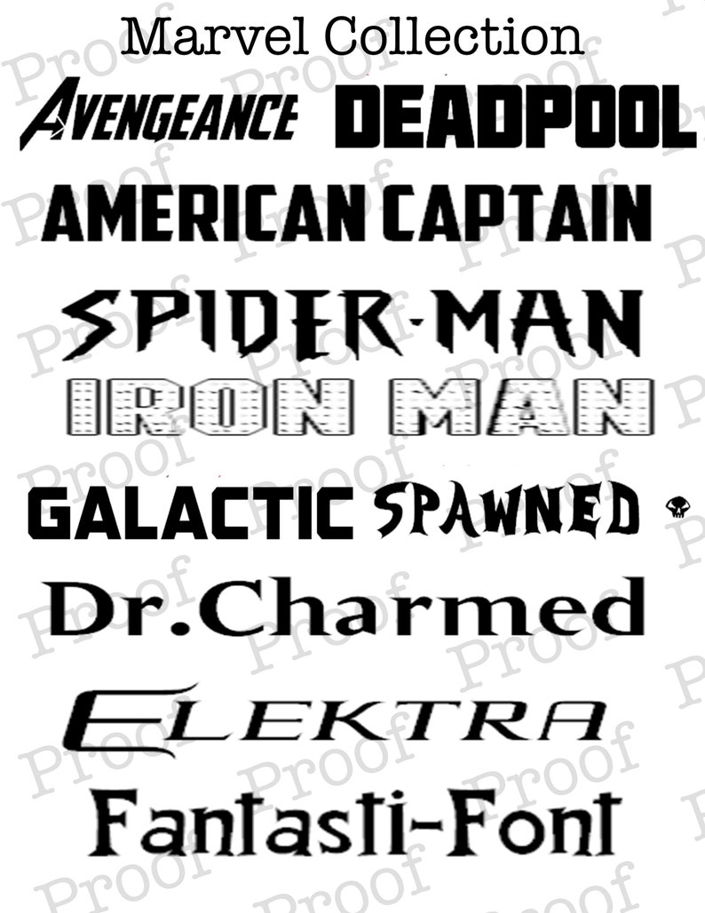Marvel Fonts Collection Part 1 | Etsy
