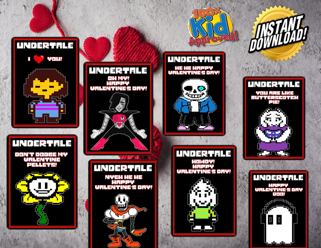 Undertale Video Game Valentine's Day Cards! Great for Kids! - Etsy