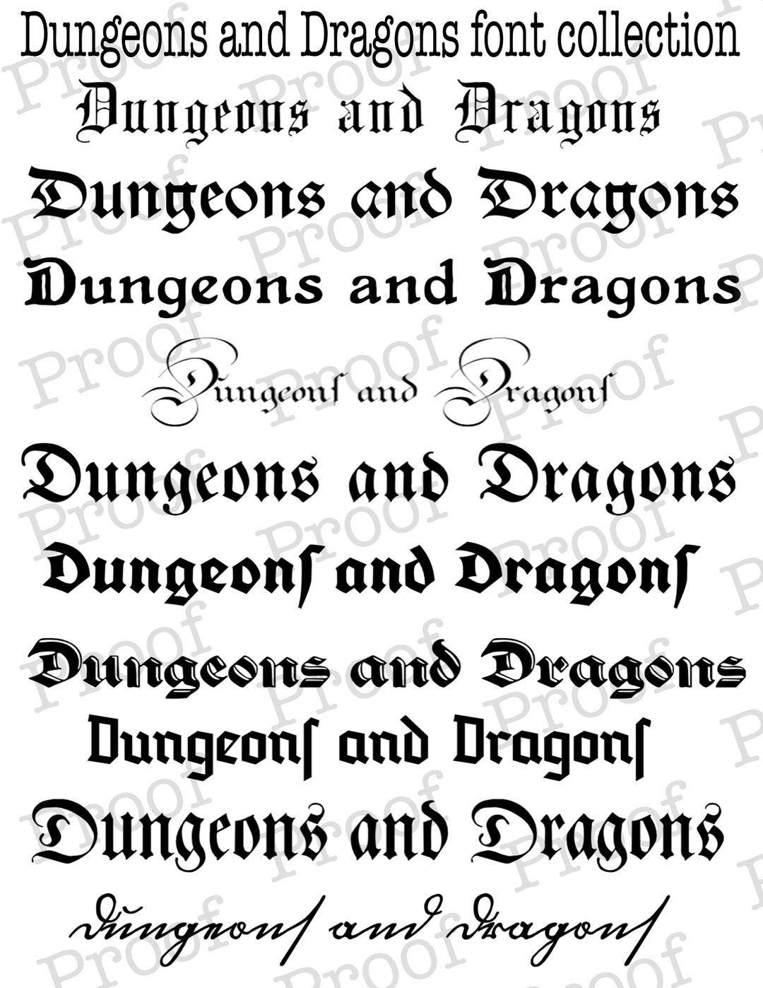 Dungeons and Dragons Schriftsammlung! Ideal für die Verwendung mit ...