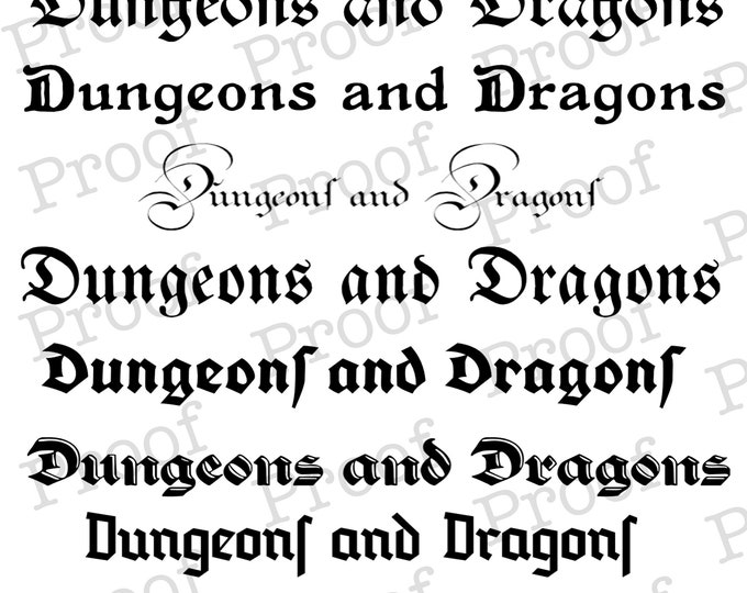 Dungeons and Dragons Font Collection Great for Use With - Etsy