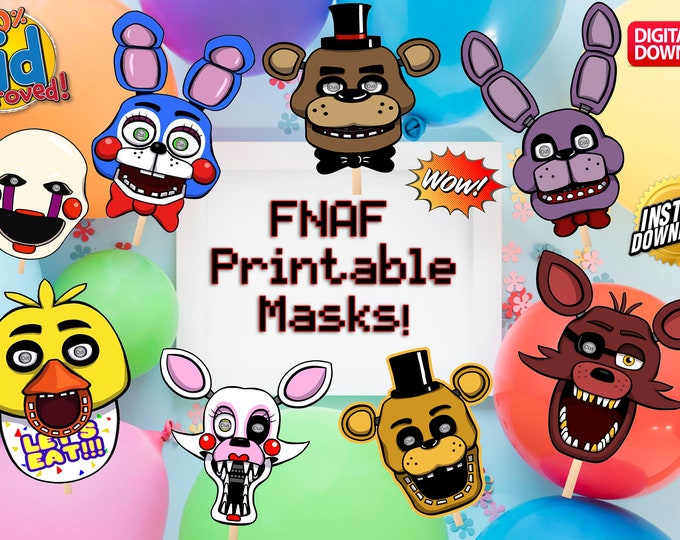 FNAF Five Nights at Freddy's Paper Masks! - Etsy