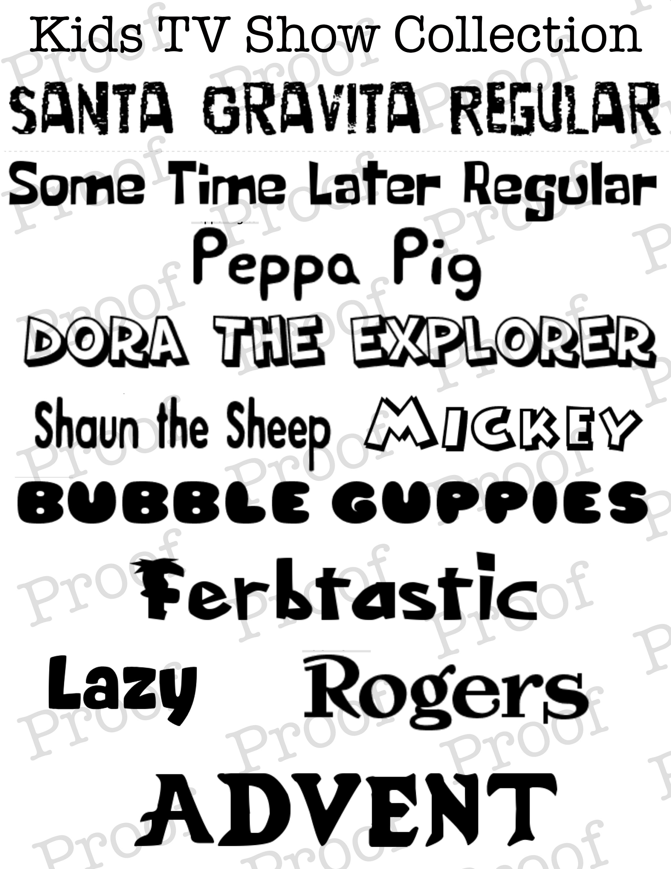 Kids TV Show Fonts Collection Great for Use With Cricut - Etsy
