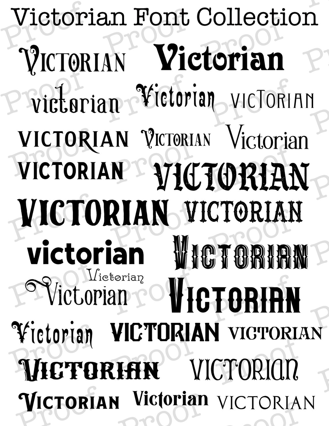 Victorian Font Collection Great for Use With Cricut - Etsy