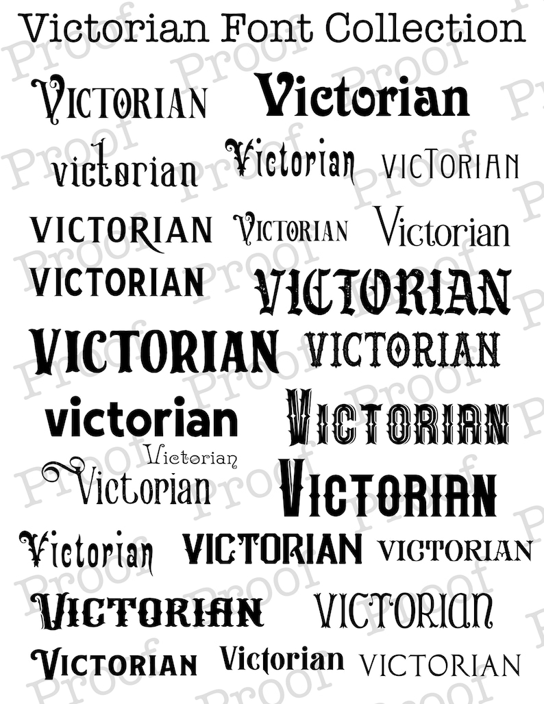 Victorian Font Collection! Great for Use With Cricut, Silhouette ...