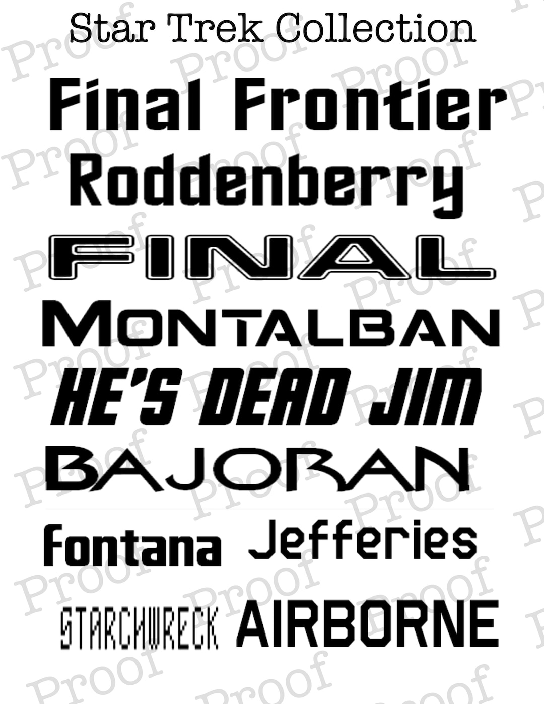 Star Trek Fonts Collection! Great for Use With Cricut, Silhouette ...