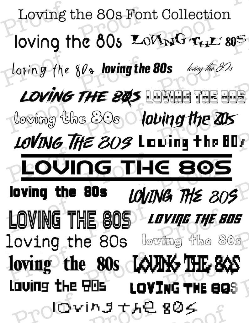 20 Loving the 80s Font Collection Great for Use With Cricut - Etsy