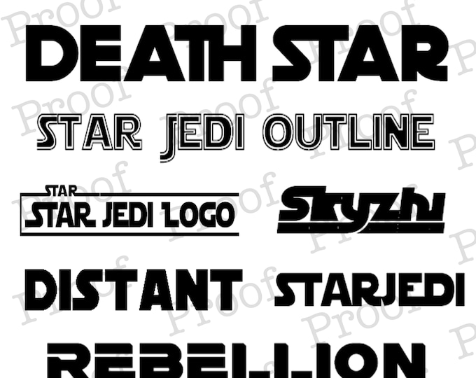 Star Wars Fonts Collection! Great for Use With Cricut, Silhouette ...