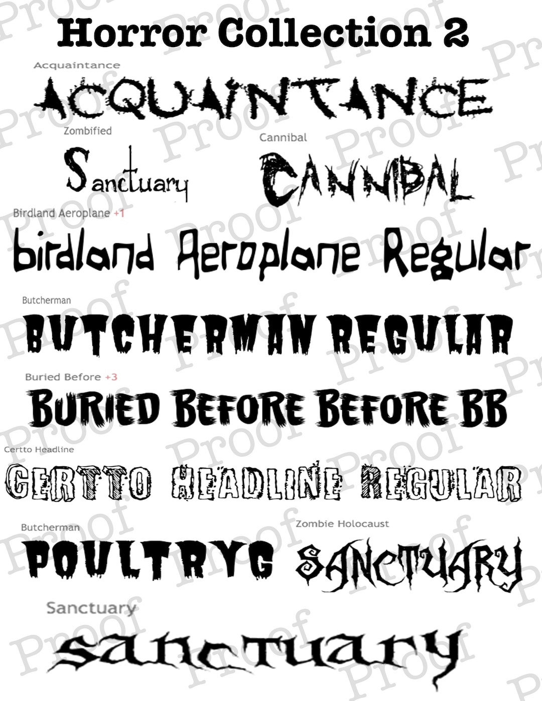 Horror Fonts Collection Part 2 Great for Use With Cricut - Etsy