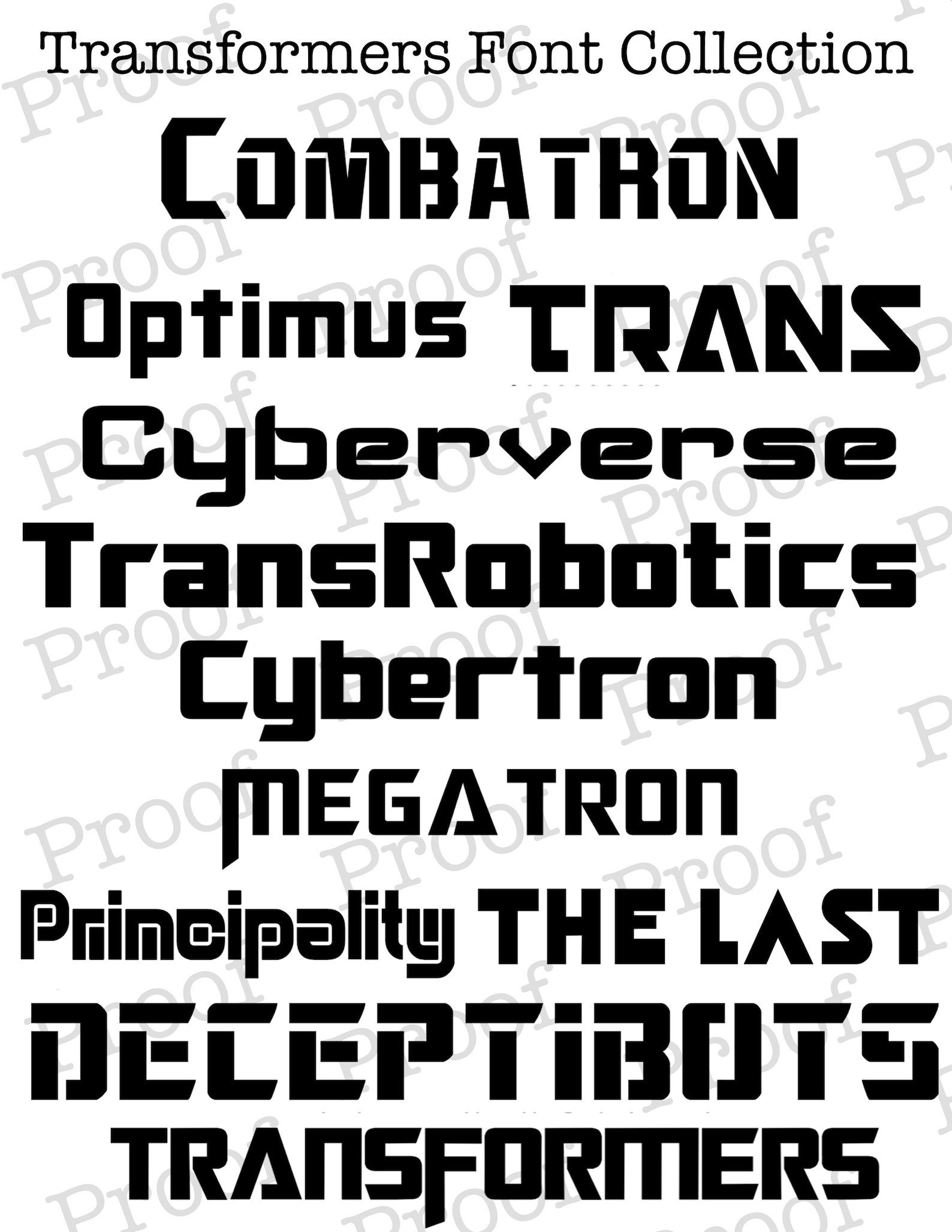 Transformers Font Collection Great for Use With Cricut, Silhouette ...
