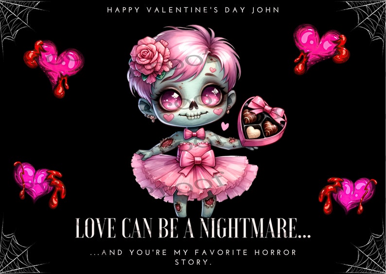 Zombie Love Valentine's Day Cards! Personalize via Canva! Easy to ...