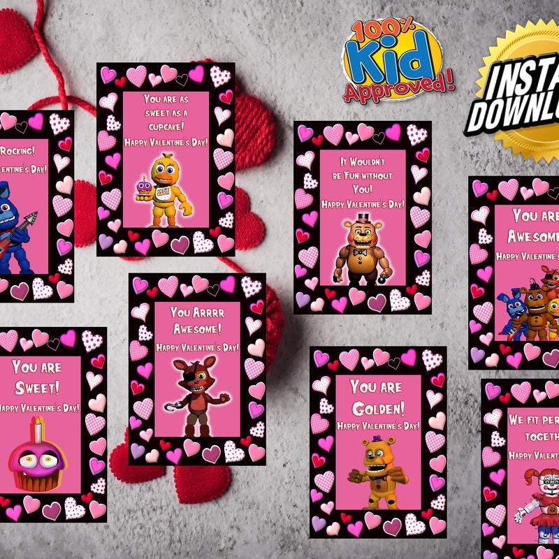 Five Nights of Freddy Valentine Cards - Etsy