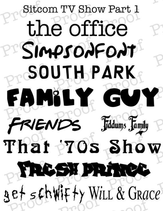 Sitcom TV Show Font Collection Part 1 Great for use with | Etsy
