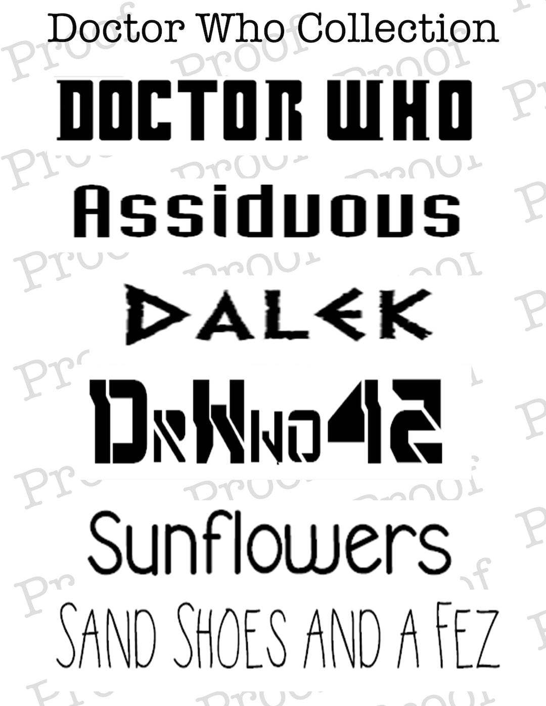 Doctor Who Font Collection! Great for Use With Cricut, Silhouette ...