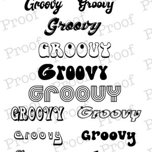 The Groovy Font Collection Great for Use With Cricut - Etsy