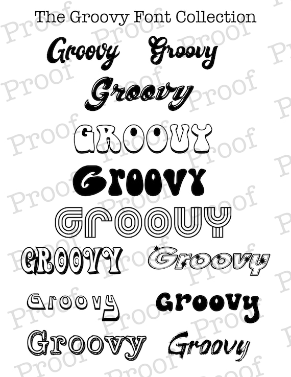 The Groovy Font Collection Great for Use With Cricut | Etsy