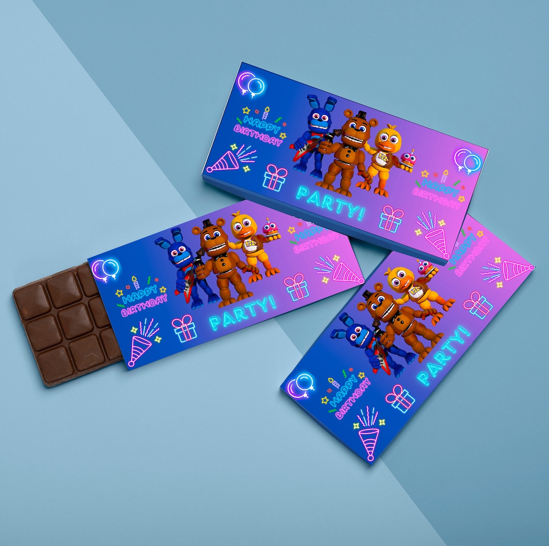 Birthday Party Favor Ready to Print Chocolate Wrap FNAF Five Nights at ...