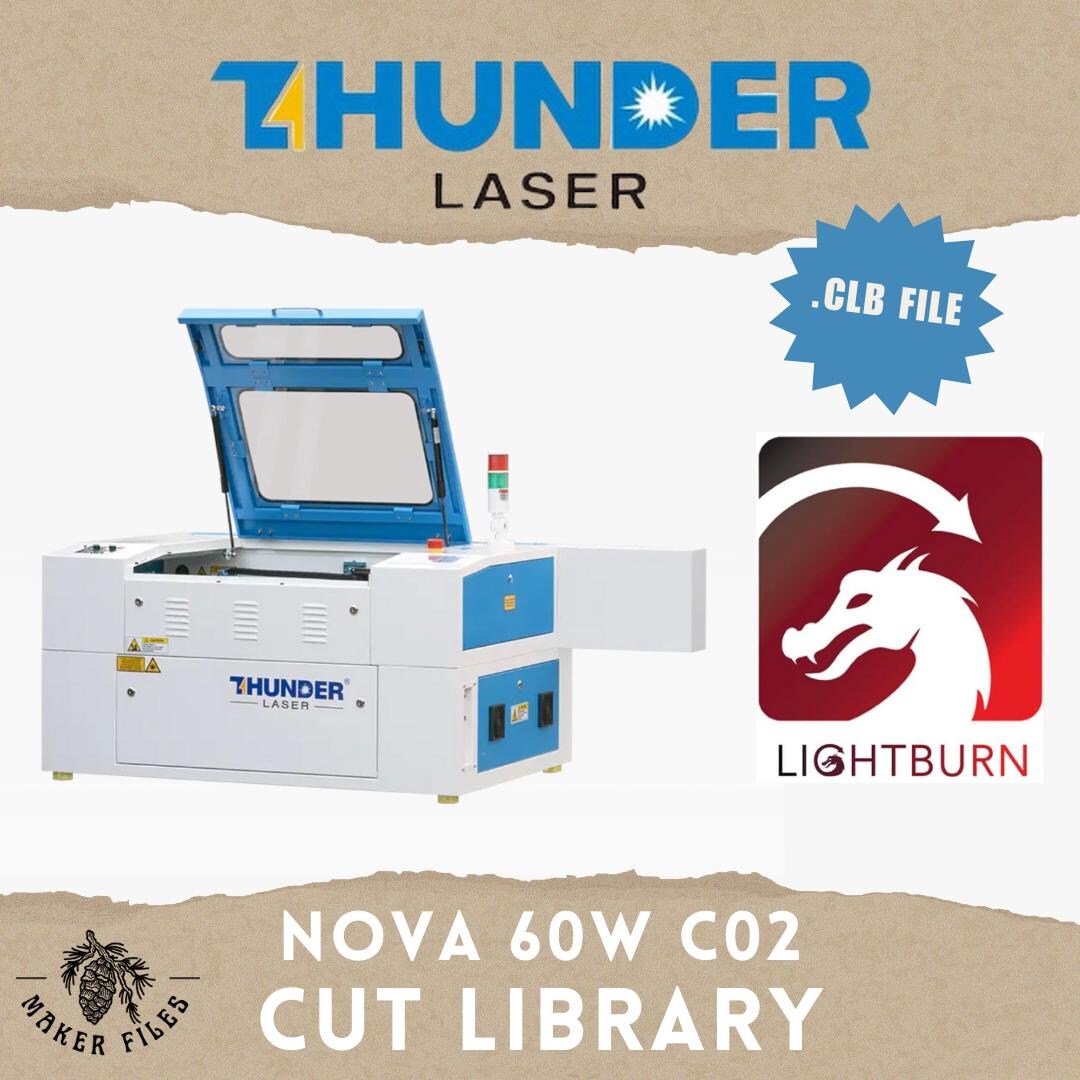 Thunder NOVA 60W CO2 Laser Lightburn Cut Library - Etsy