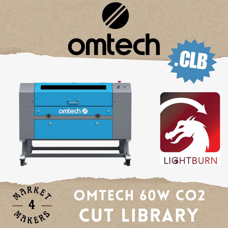 Omtech 60W CO2 Laser Lightburn Cut Library - Etsy