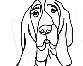 Basset Hound Line Art - Etsy