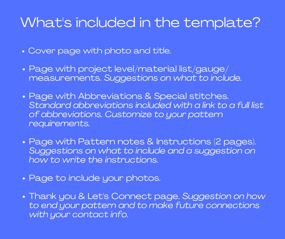 Crochet Pattern Template//canva//basic Template - Etsy