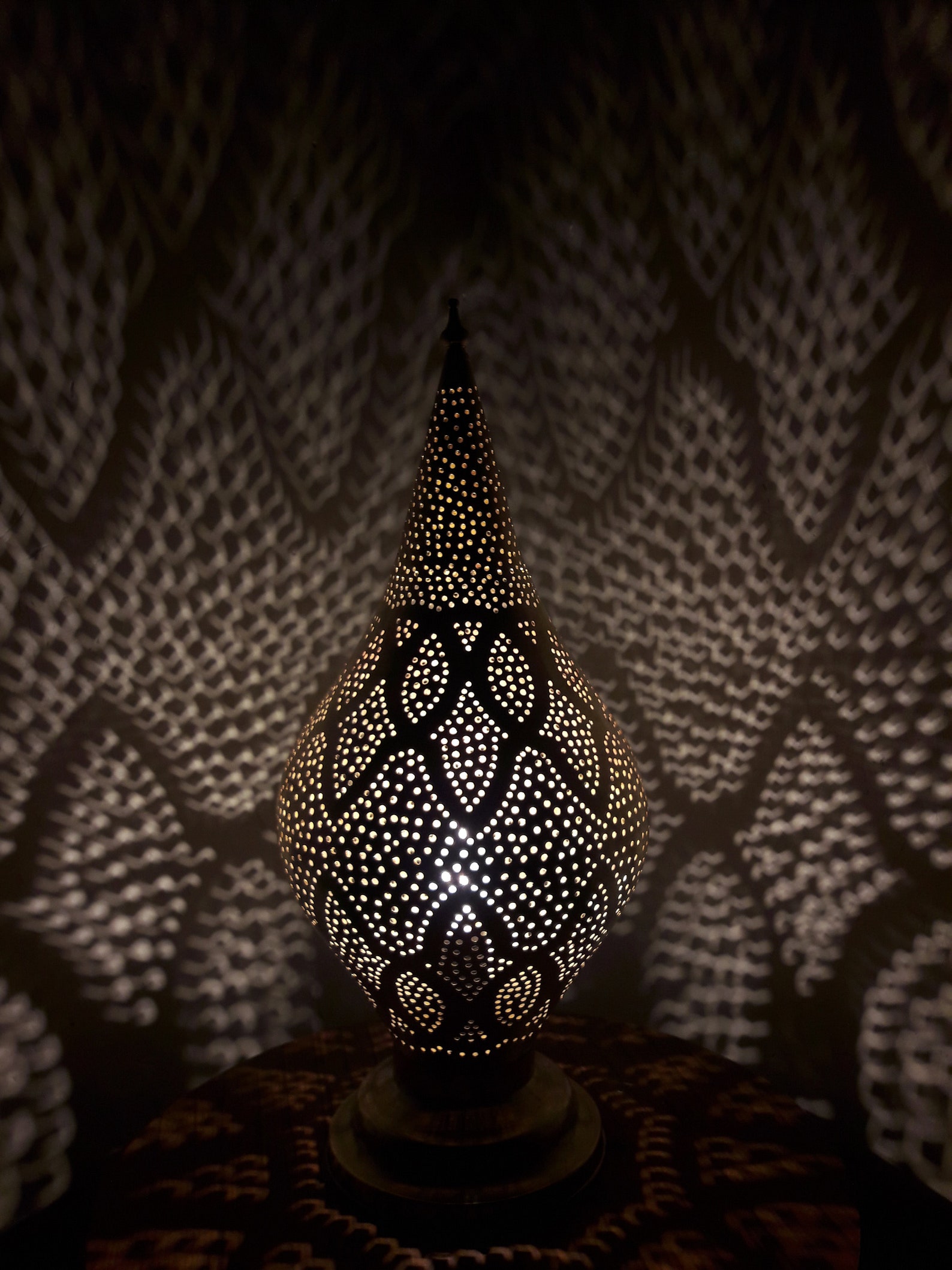 Moroccan Table Lamp, Brass Table Lamp, Mosaic Lamps, Living Room Table ...
