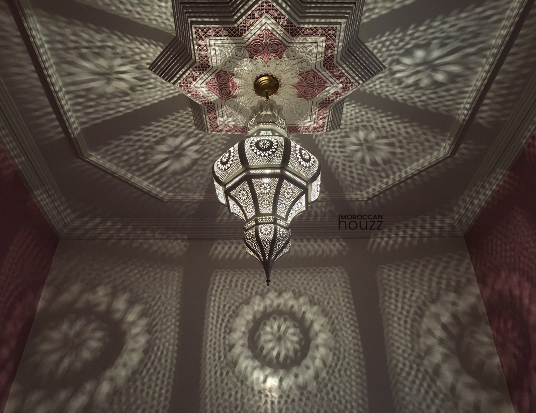 White Moroccan Handmade Pendant Light, Moroccan Ceiling Lampshade Lamp ...