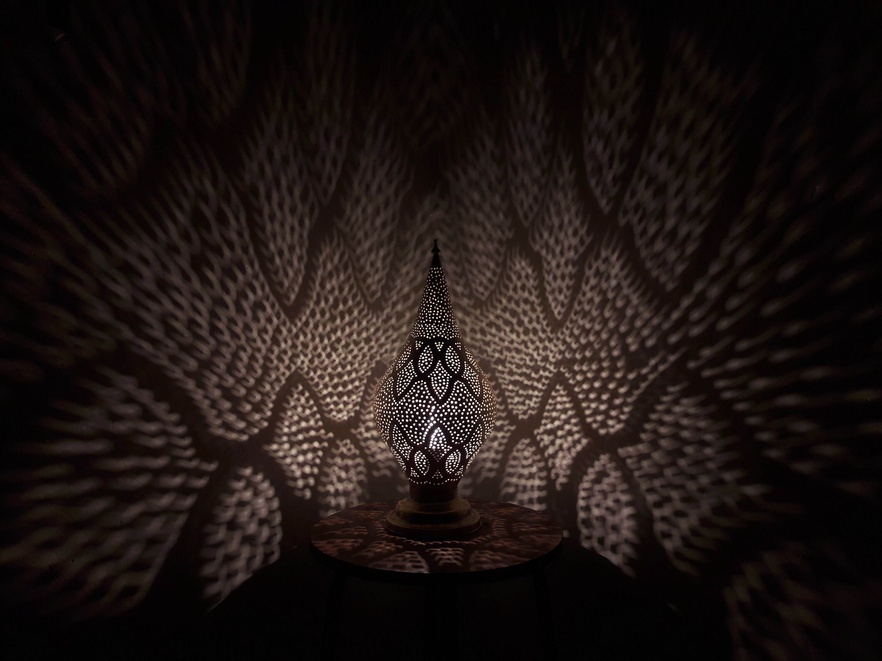 Moroccan Table Lamp, Brass Table Lamp, Mosaic Lamps, Living Room Table ...