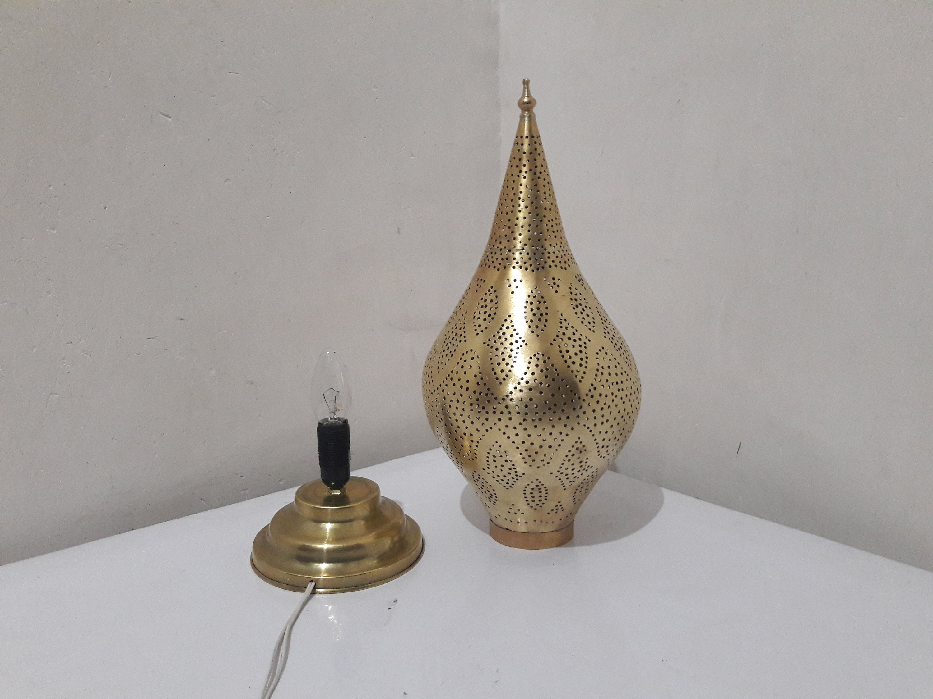 Moroccan Table Lamp, Brass Table Lamp, Mosaic Lamps, Living Room Table ...