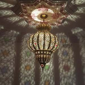 Colorful Moroccan Handmade Pendant Light, Moroccan Large Ceiling ...