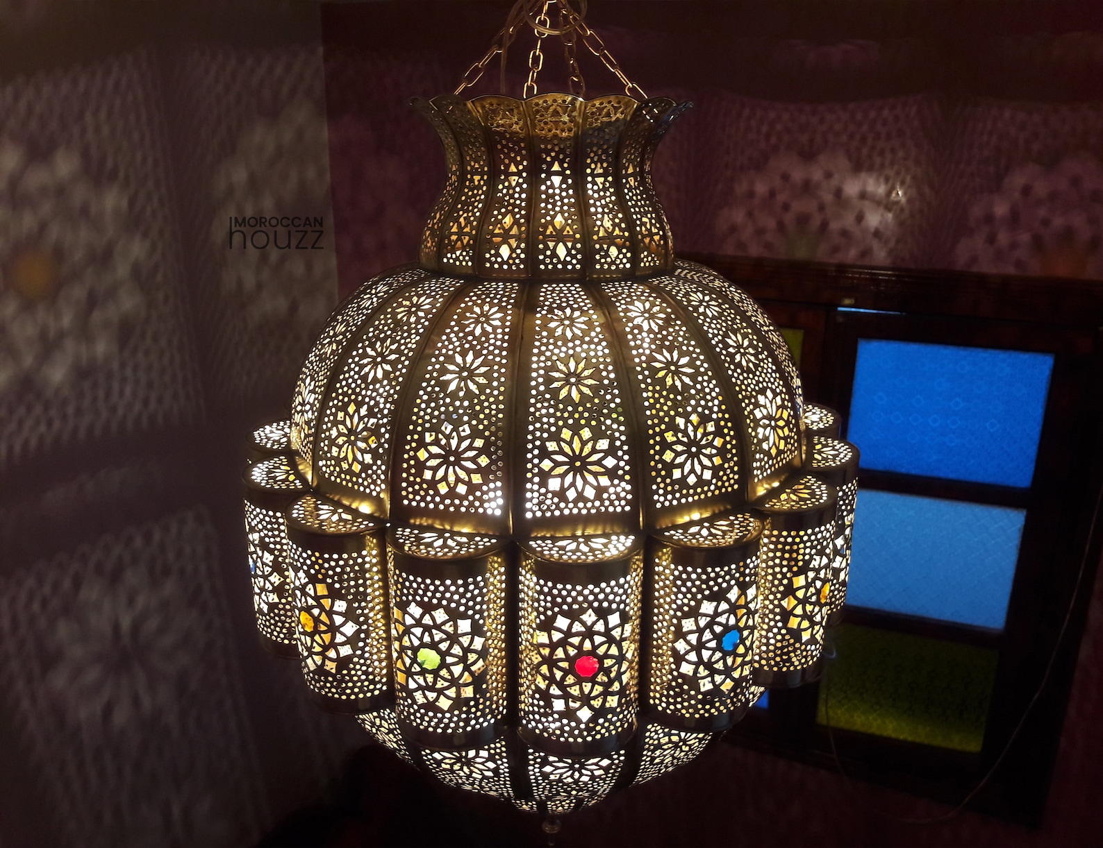 Large Moroccan Pendant Light, Moroccan Handmade Ceiling Lamp, Hanging ...