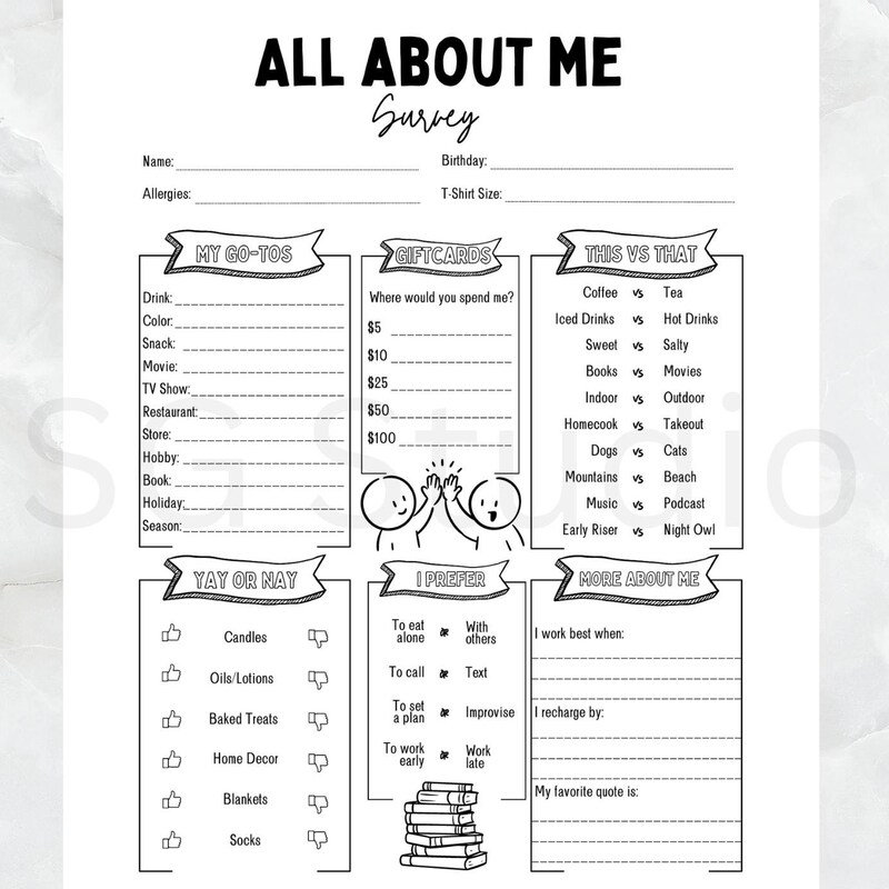 Get to Know You Template - Etsy