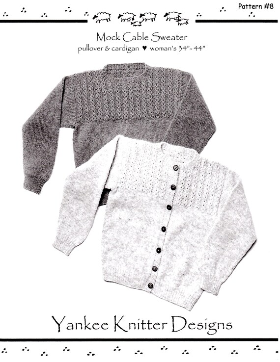 Mock Cable Knitting Pattern