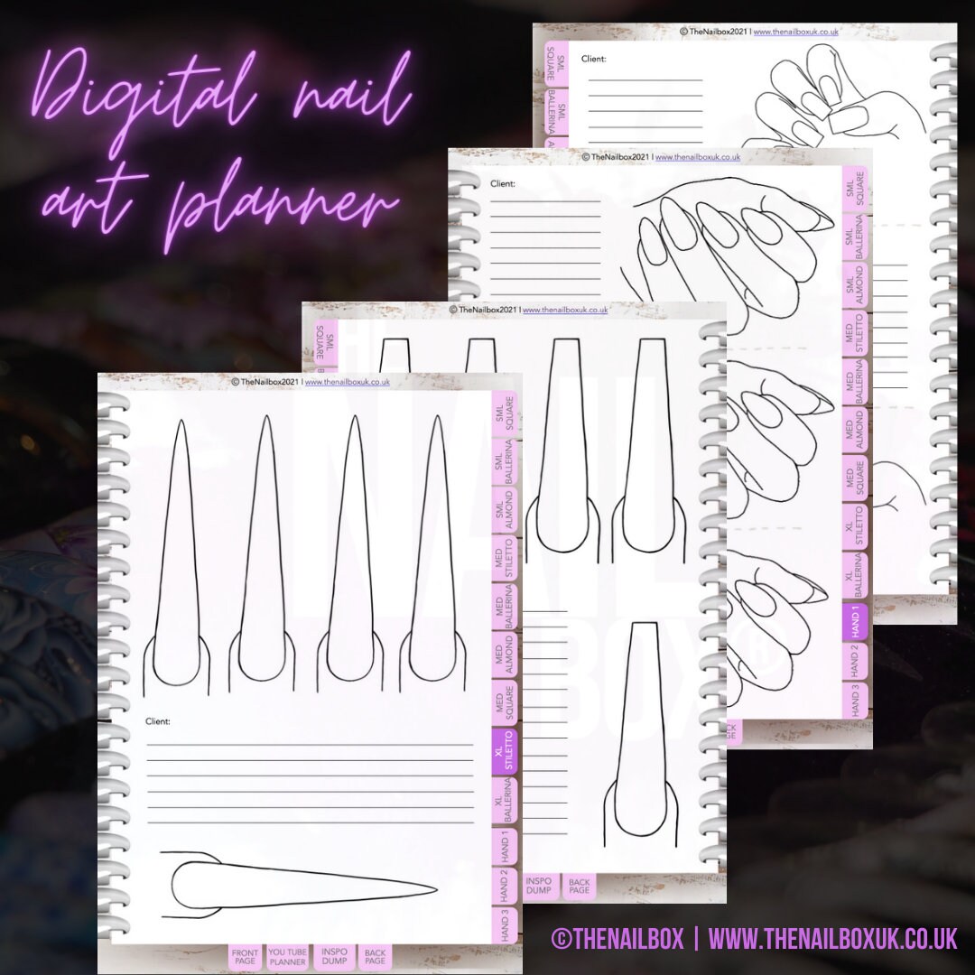 Digital Nail Art Planner: Templates, Shapes, Inspiration (PDF) - Etsy