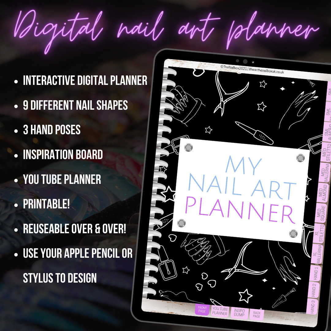 Digital Nail Art Planner, Nail Planner, Nail Templates, Nail Art Book ...