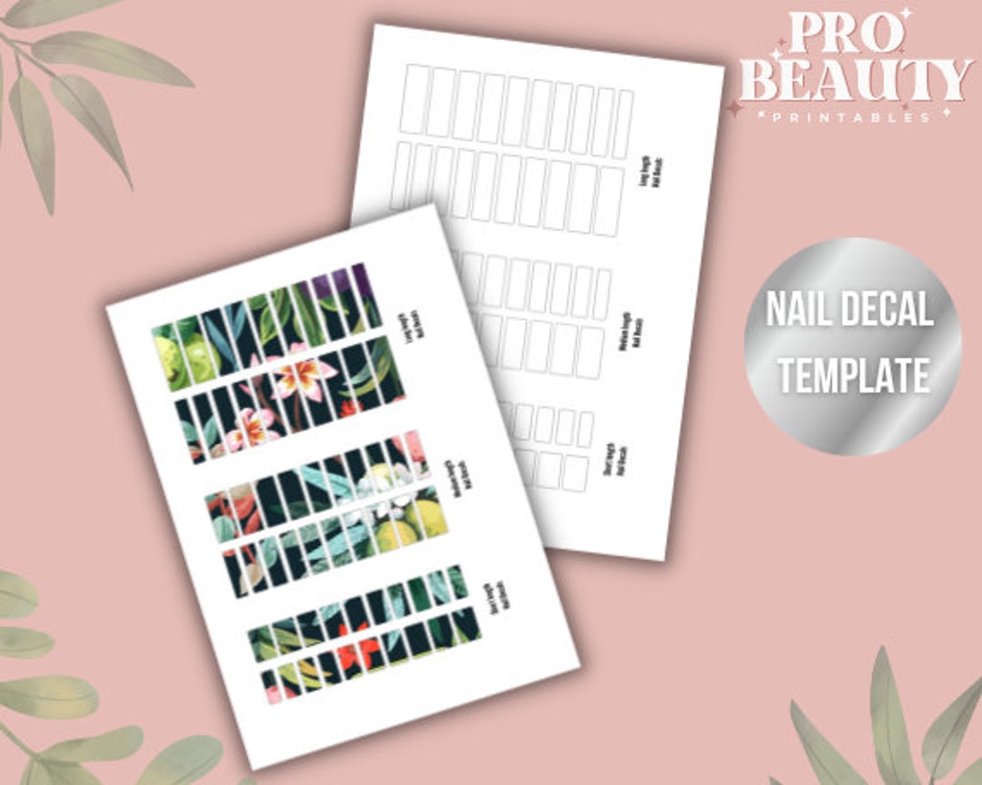 Nail Decal Template, 3 Sizes, Decals, Stickers, Nail Art. - Etsy