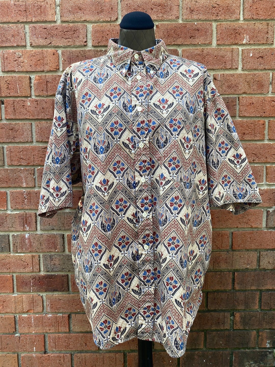 Vintage Josh Allen Button up Shirt / 100% Cotton / Short Sleeve Button ...