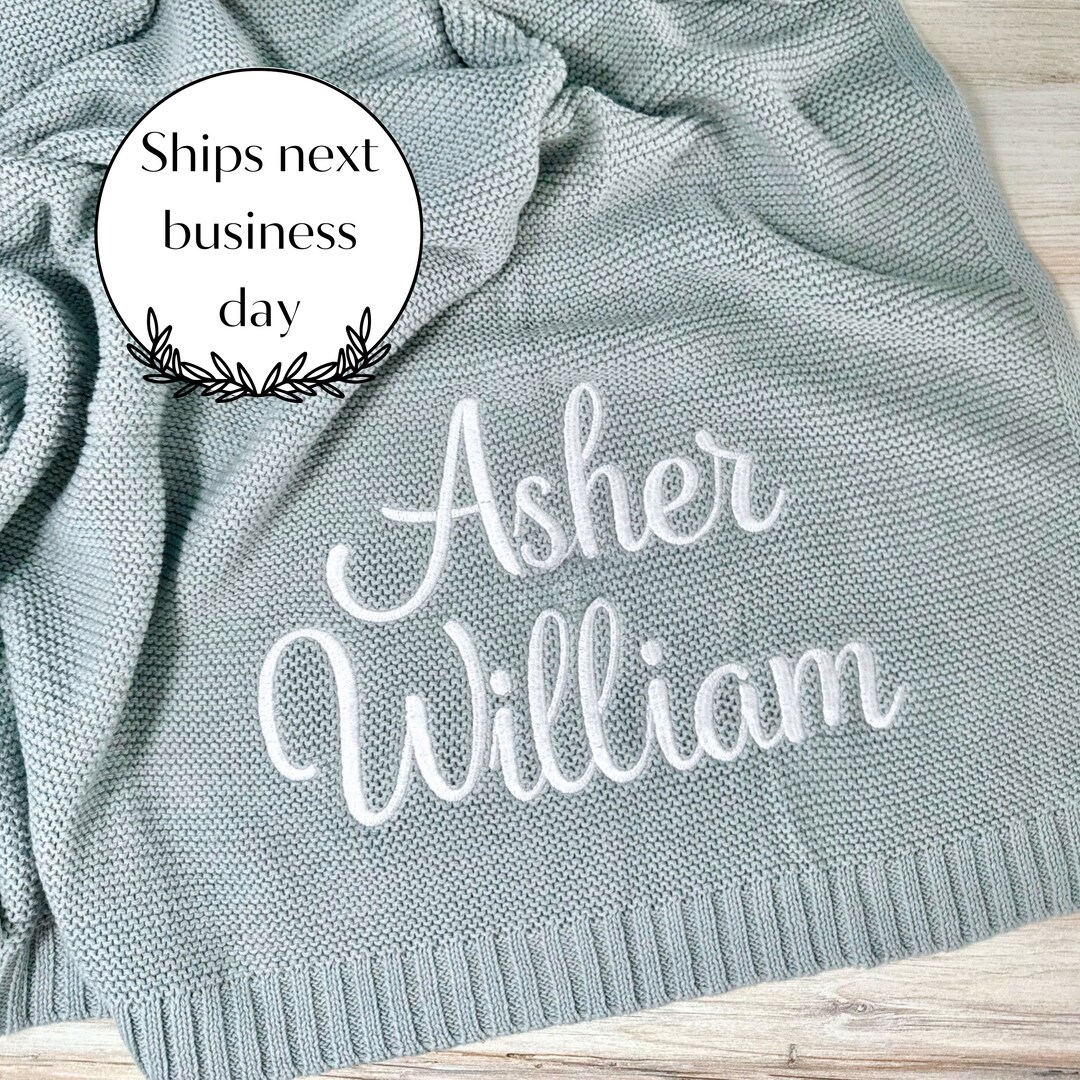 Embroidered Baby Blanket, Personalized Baby Blanket, Cozy Soft Cotton ...