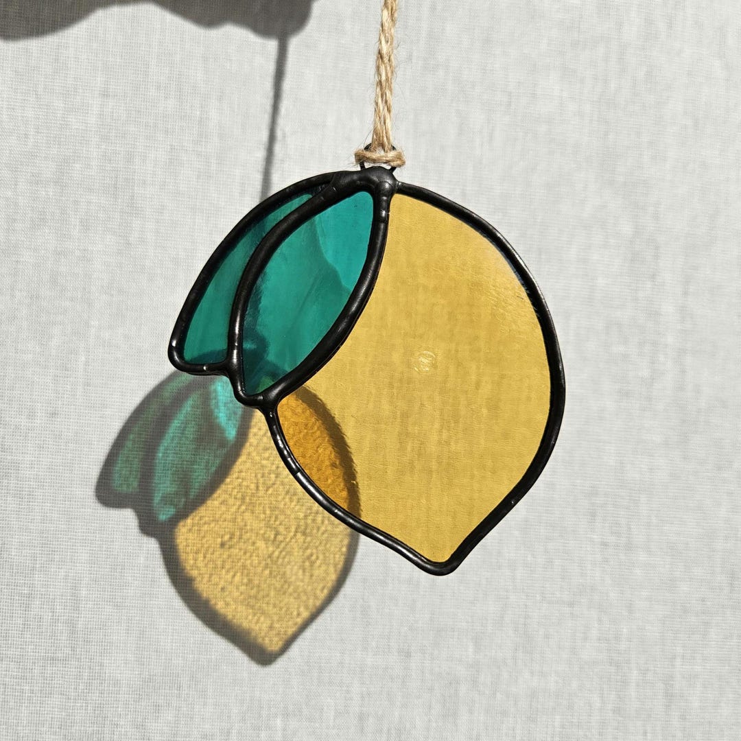 Lemon Stained Glass Suncatcher | Handmade | Fruit | Citrus | Window ...