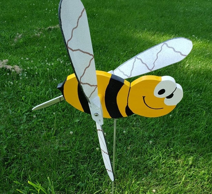 Large Hand Made 20 Whimsical BUMBLE BEE Whirligig | Etsy