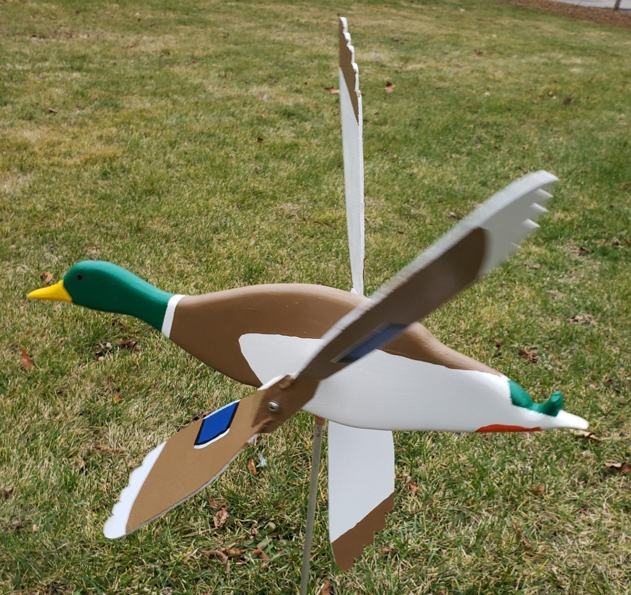 Large Hand Made 20" Mallard Duck Waterfowl Bird Whirligigs 'folk Art ...