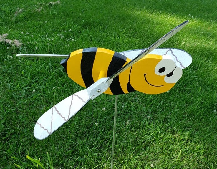 Large Hand Made 20 Whimsical BUMBLE BEE Whirligig | Etsy