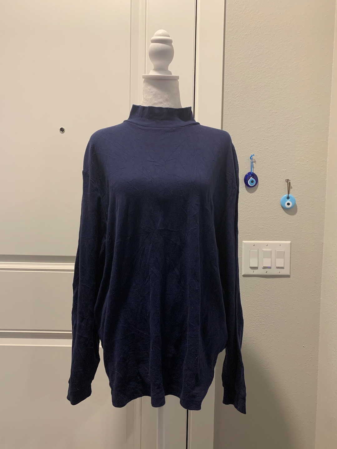 Navy Blue Turtleneck - Etsy