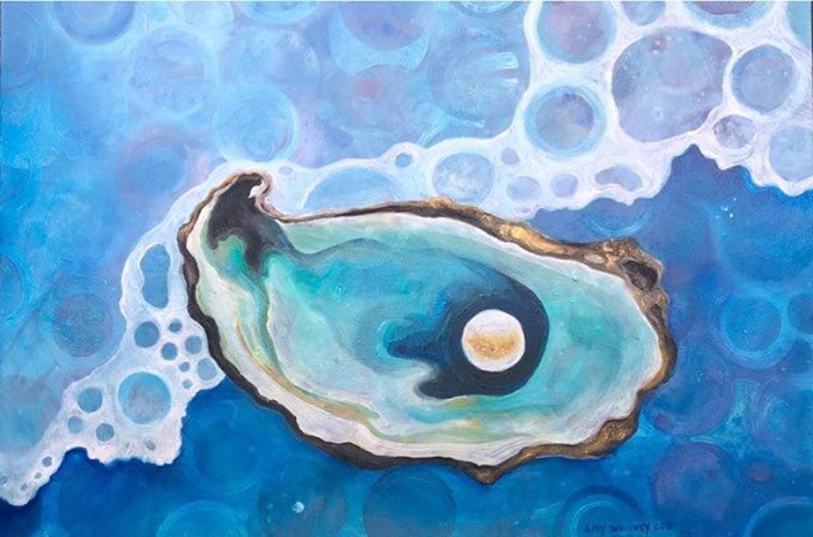 Pearl Abstract Ocean Oil Painting on Canvas | Etsy