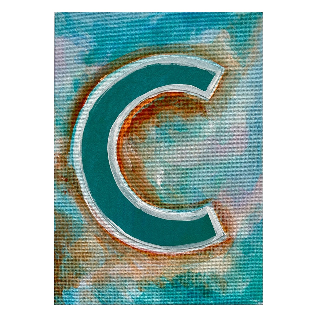 Hand Painted Letter C on Canvas Board - Etsy