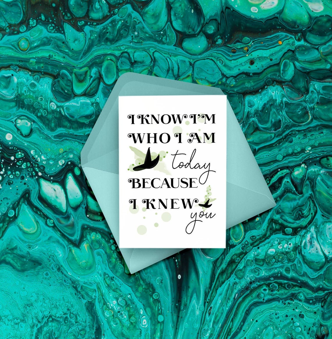 Greeting Card with Wicked Musical Elphaba & Glinda Friendship | Etsy