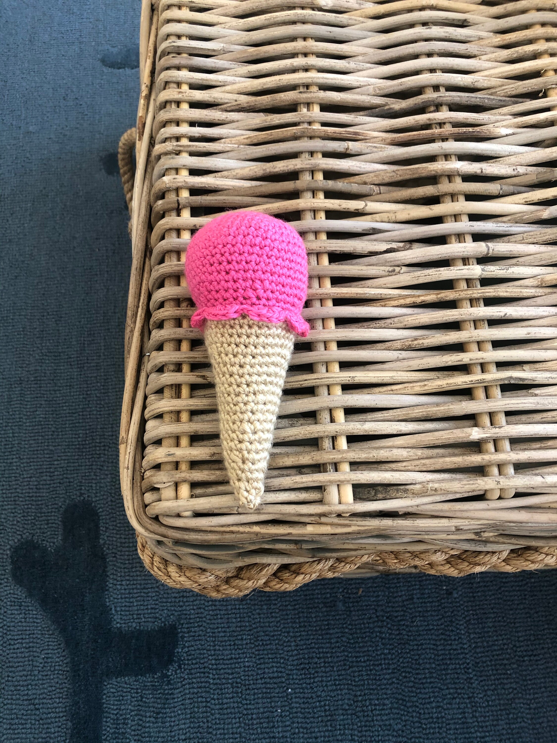 Ice Cream Cone Baby Rattle - Etsy