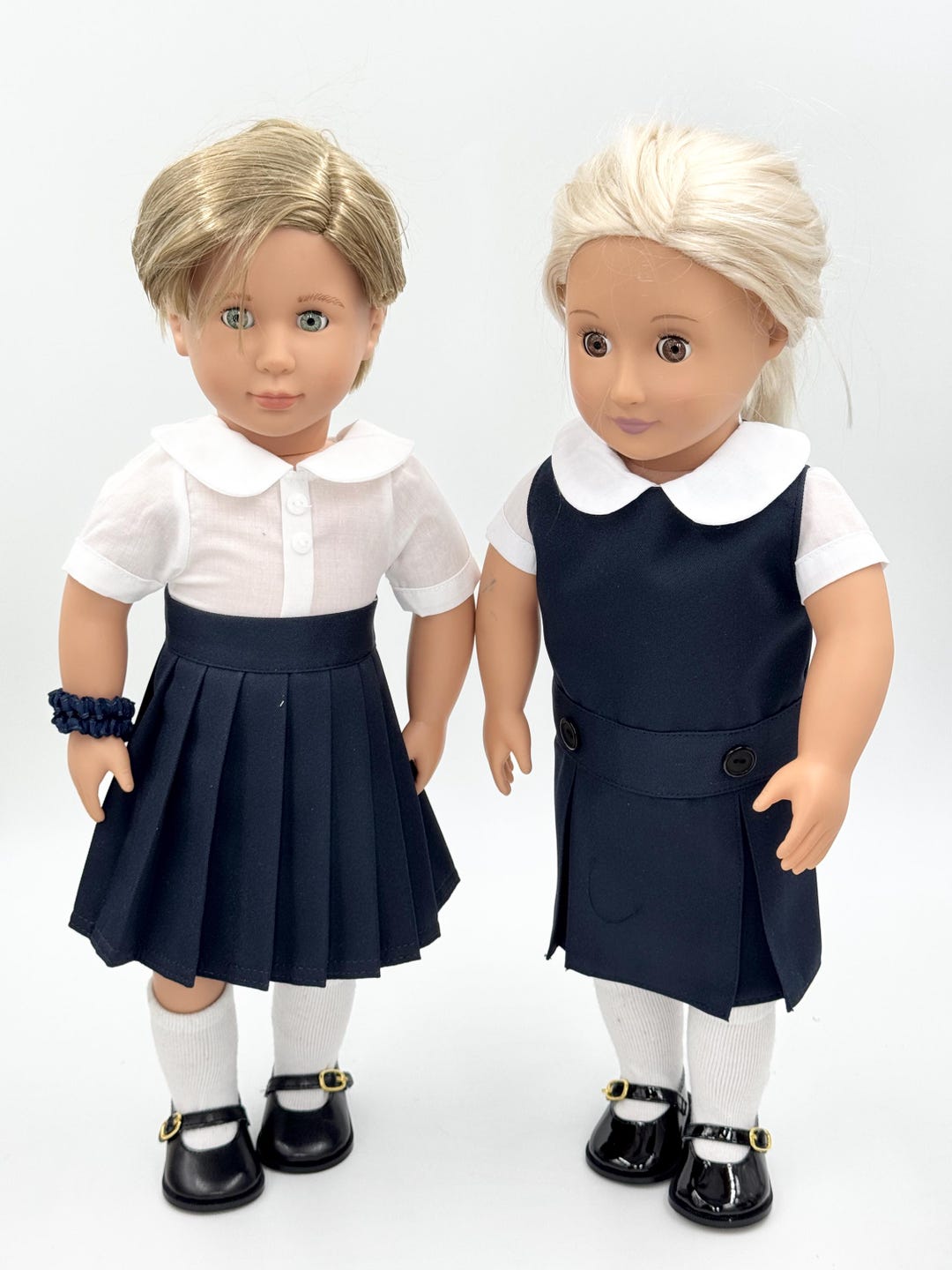 Solid Navy- 18 Inch Doll Uniform Outfit/dropped Waist or Pleated Skirt ...